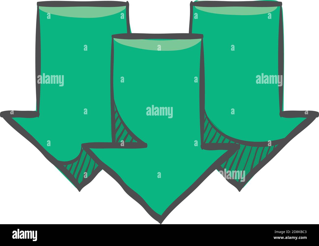 Multiple download arrow icon in color drawing Stock Vector Image & Art ...