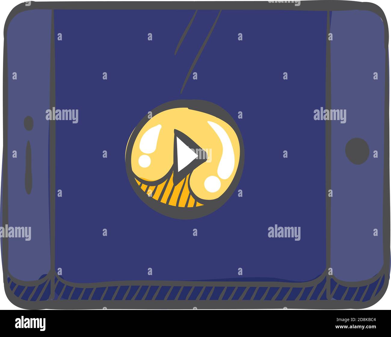 Movie play symbol icon in color drawing. Entertainment theater mobile ...