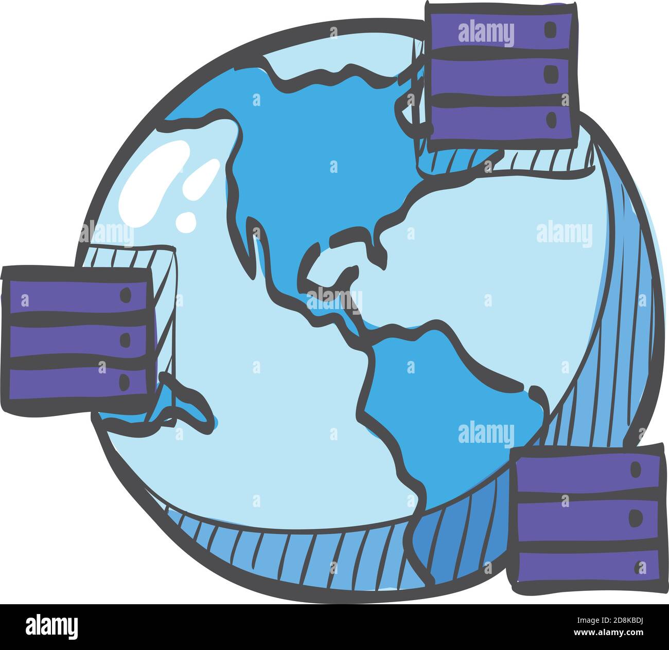 Server icon in color drawing. Mirror, multiple Stock Vector Image & Art ...