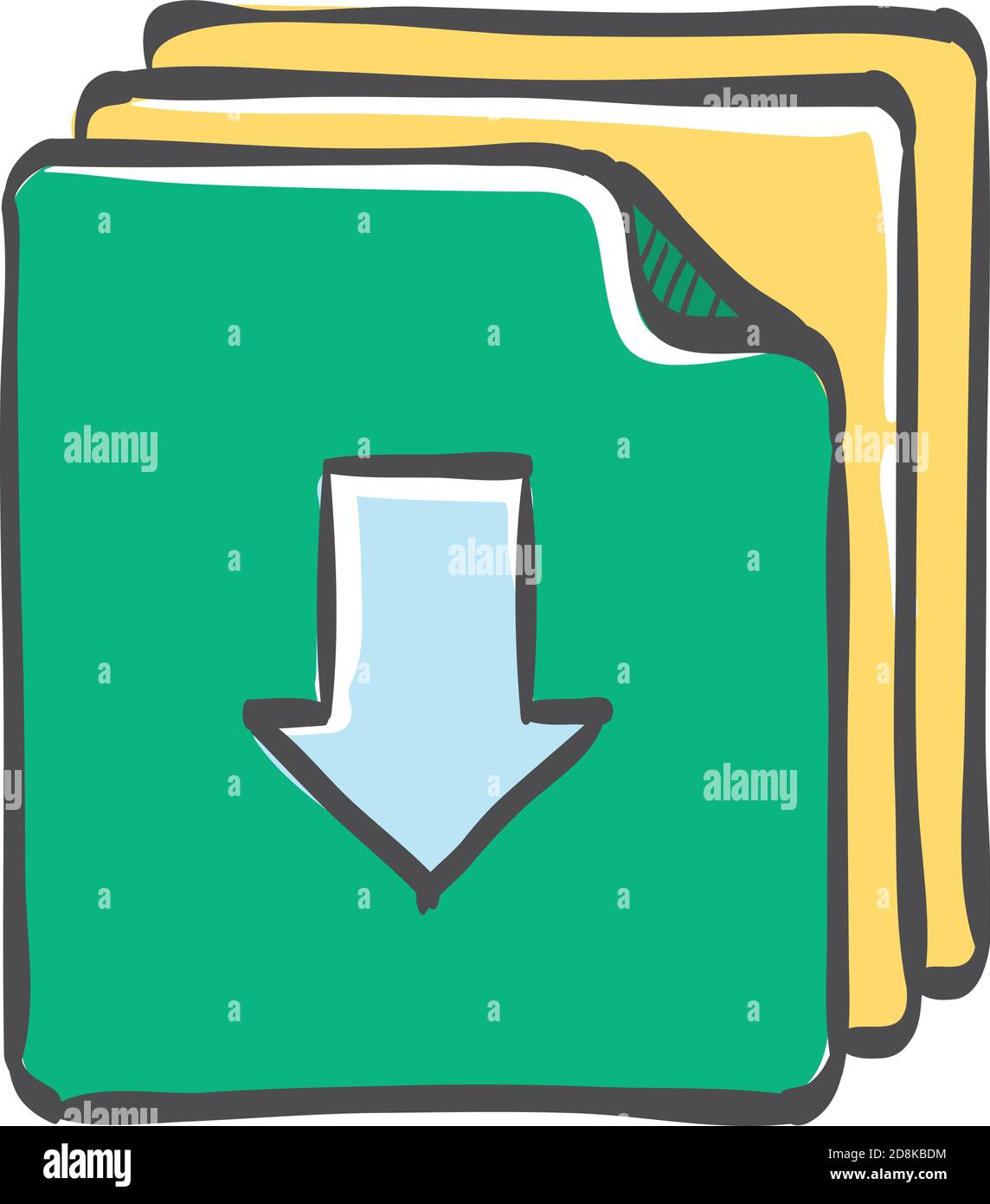 Multiple download arrow icon in color drawing Stock Vector Image & Art ...