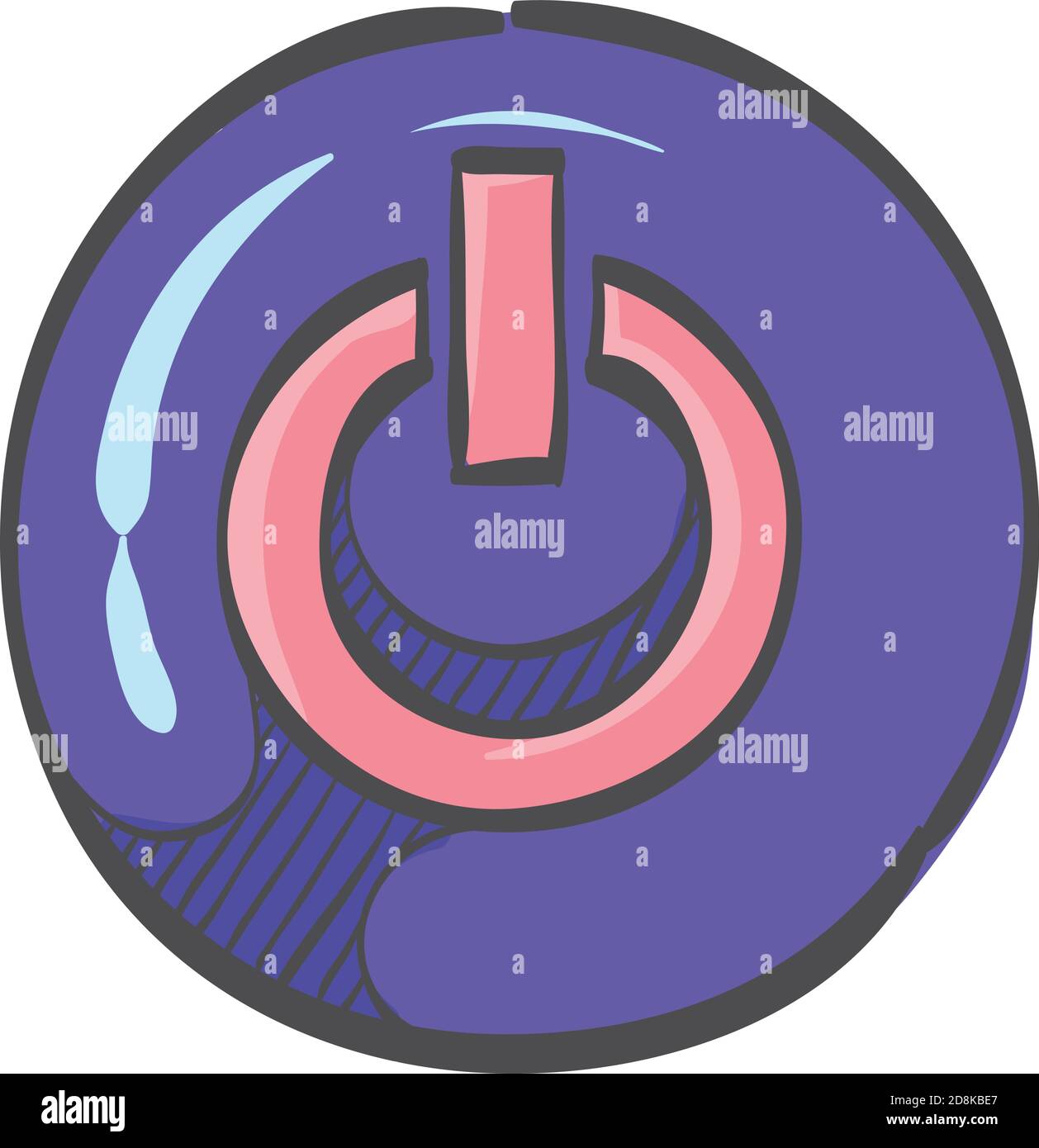 Power button icon in color drawing. On off, electronic Stock Vector ...