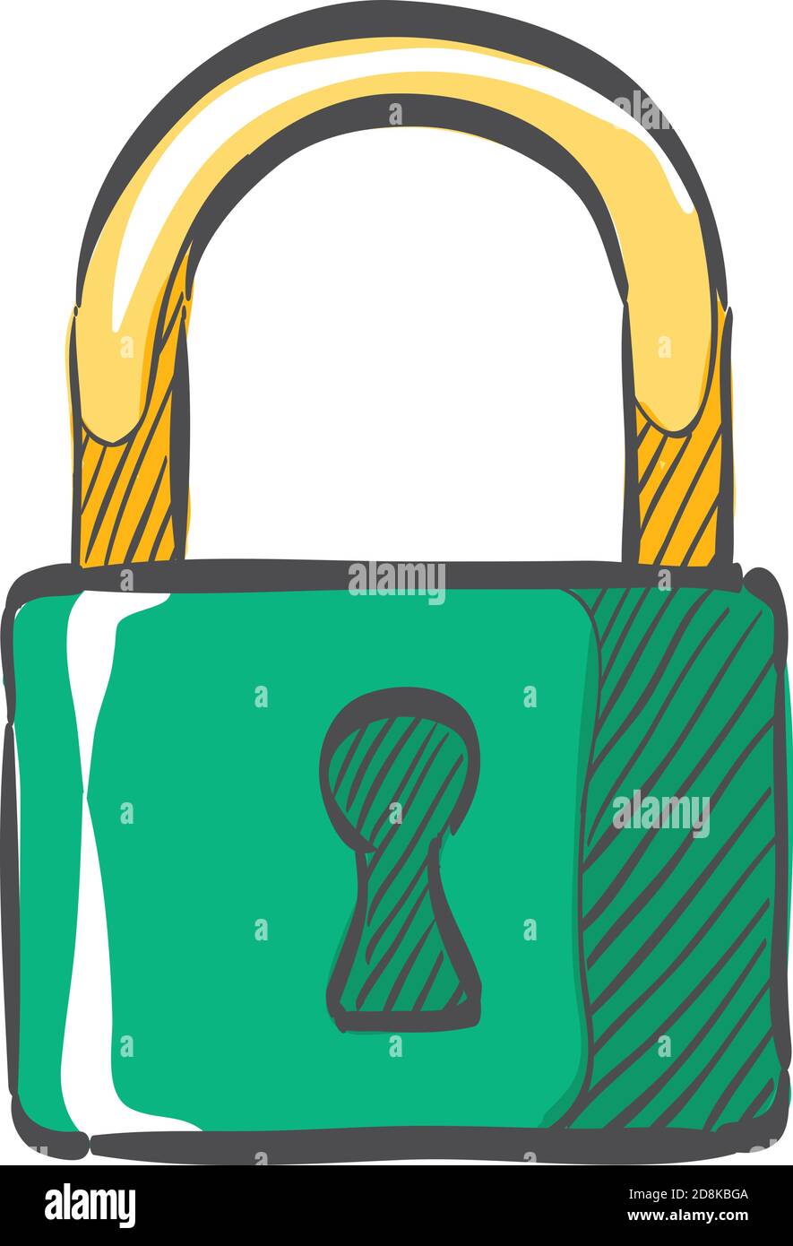 Padlock icon in color Cut Out Stock Images & Pictures - Alamy