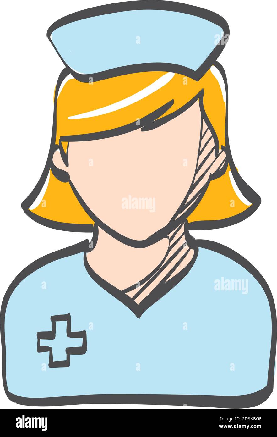Nurse icon in color drawing. Medical healthcare Stock Vector Image ...