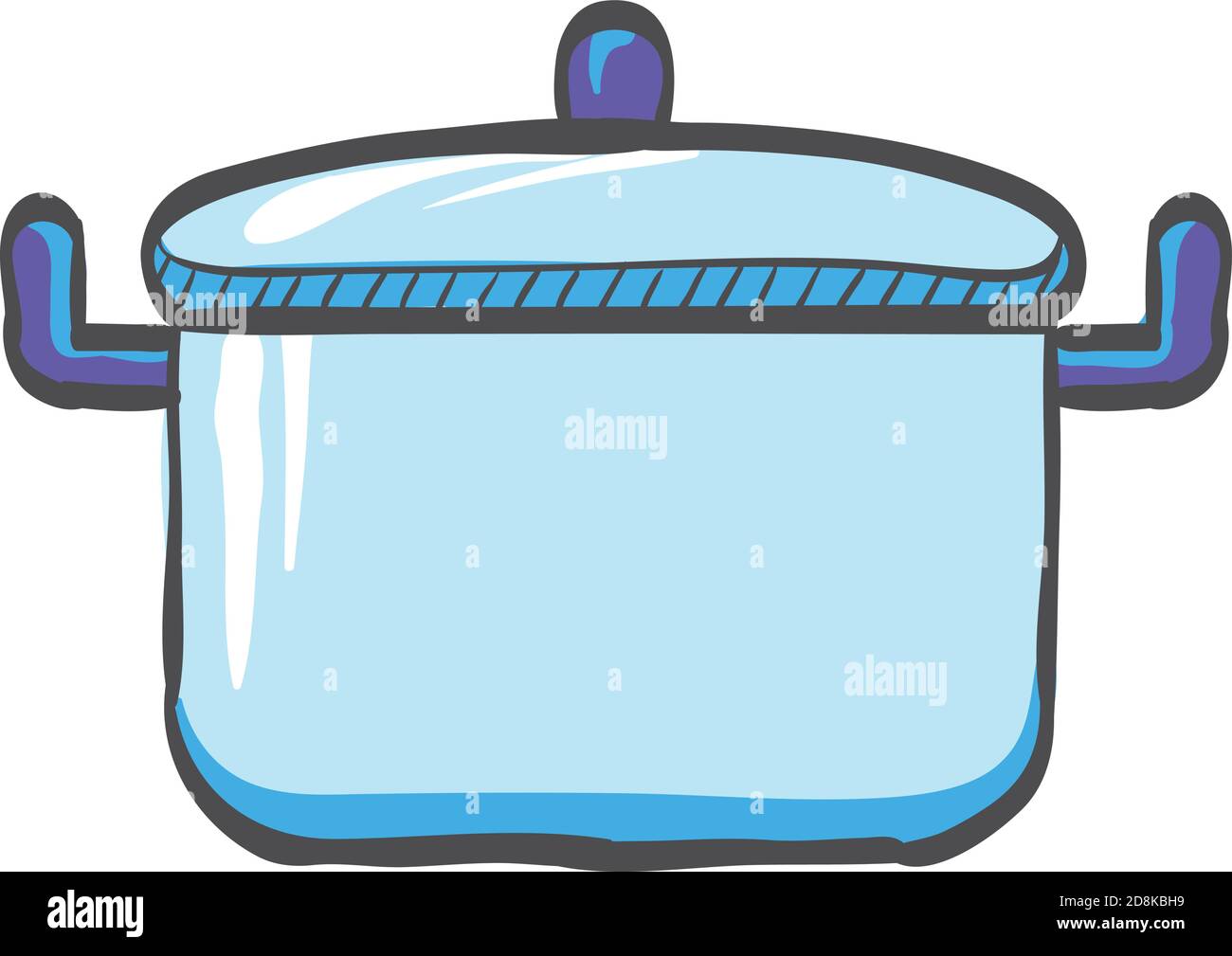 Cooking pan icon in color drawing. Food restaurant chef utensil boiling ...