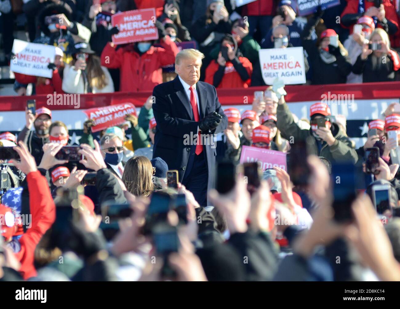 October 30, 2020 - President Donald Trump speaks during a campaign ...