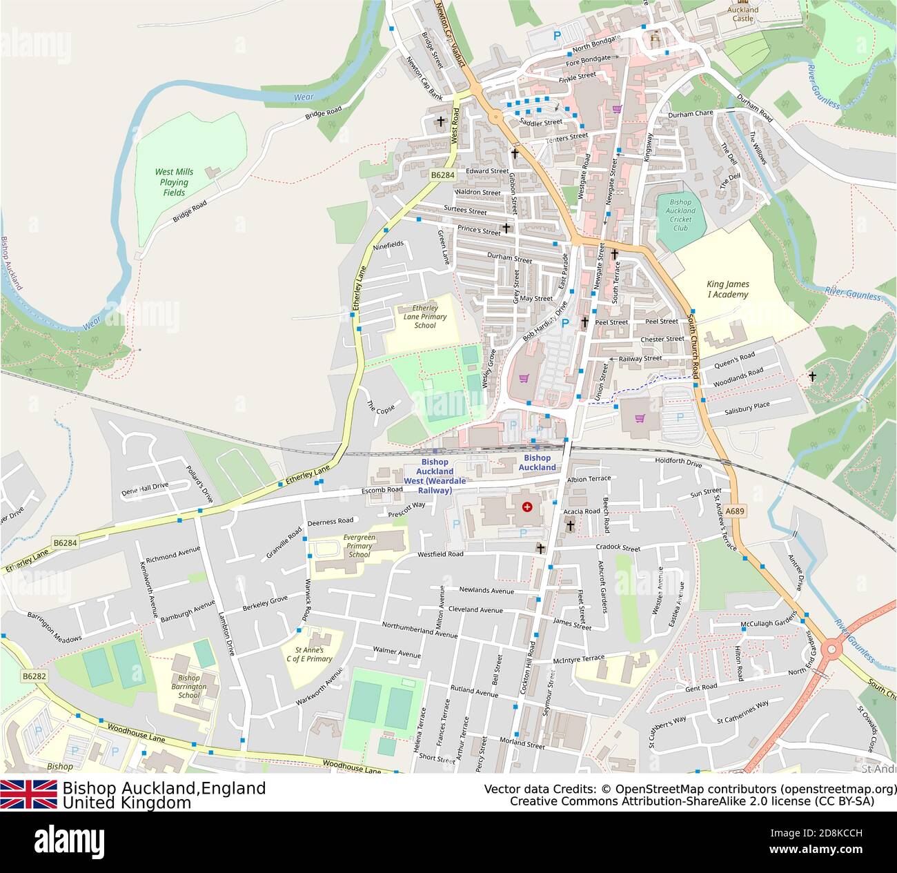Map Of Bishop Auckland High Resolution Stock Photography and Images - Alamy