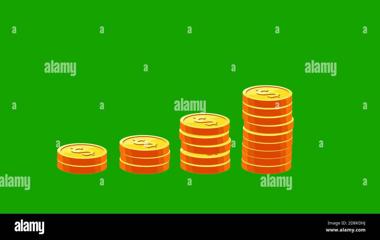 increase the number of coins going up graph with arrow. Concept for ...