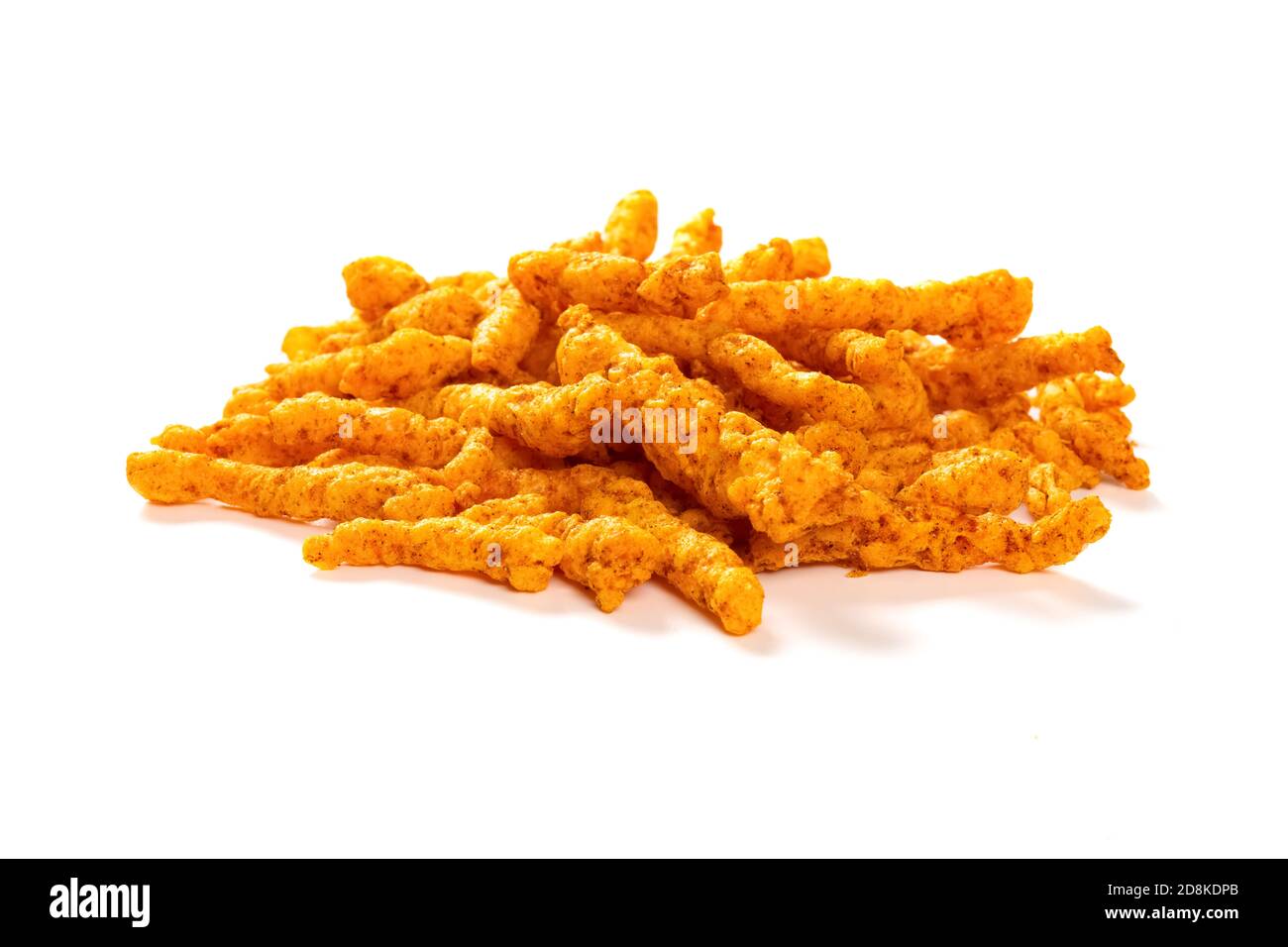 side view french fries on a white background Stock Photo - Alamy
