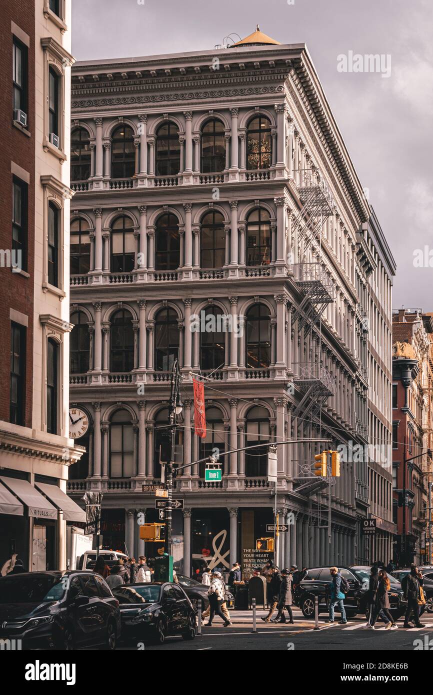 Historic architecture along Broome Street in Soho, Manhattan, New York ...