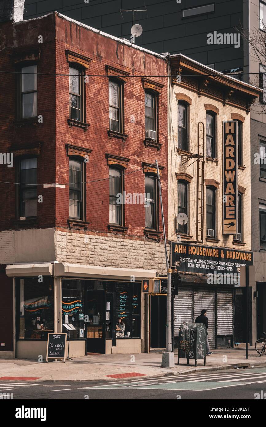 Hardware store sign on Grand Street, in Williamsburg, Brooklyn, New ...