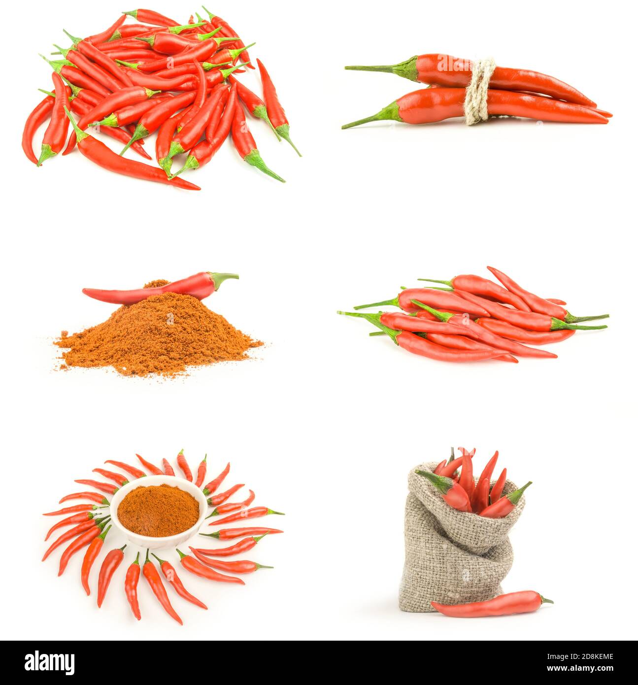 Collection of hot spices isolated on a white background Stock Photo - Alamy