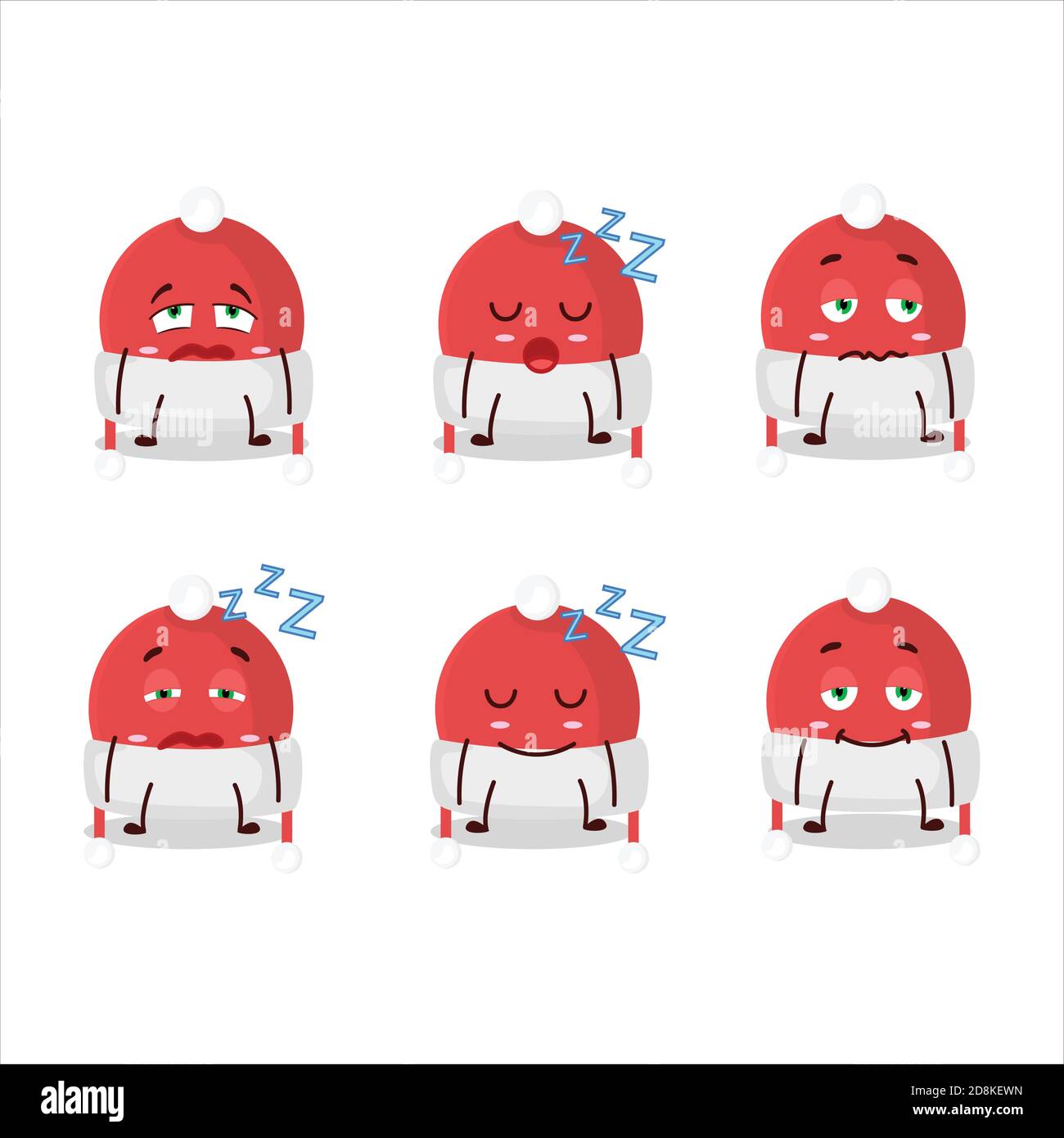 Cartoon character of christmas hat with sleepy expression Stock Vector ...