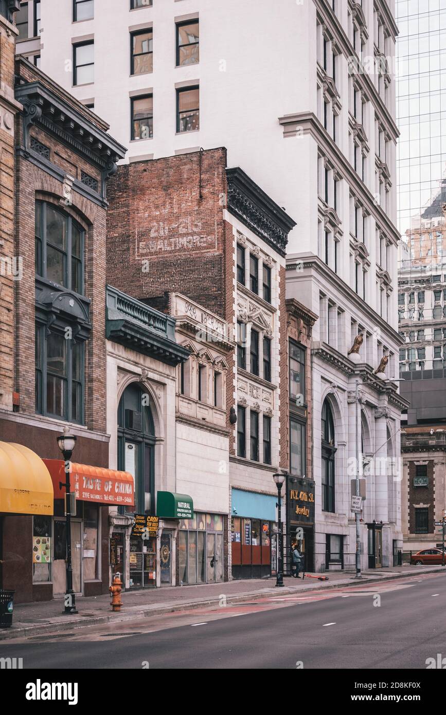 Baltimore Street, in downtown Baltimore, Maryland Stock Photo - Alamy