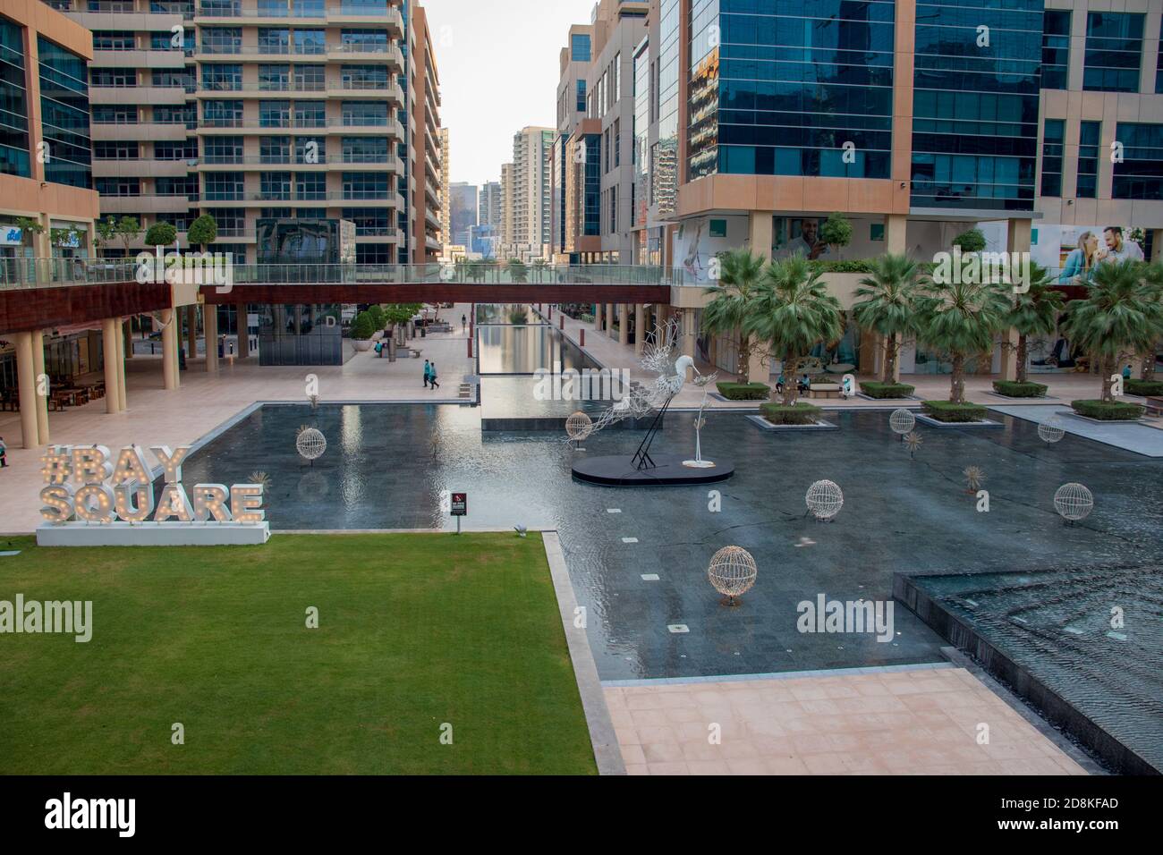 Bay Square area in Business Bay district in Dubai, UAE. Outdoors Stock ...