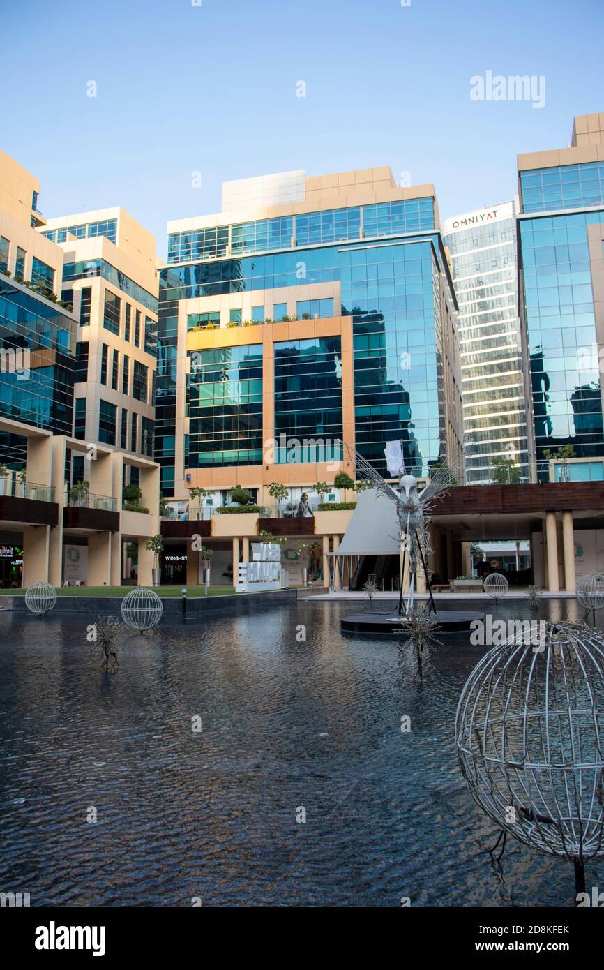 Bay Square area in Business Bay district in Dubai, UAE. Outdoors Stock ...