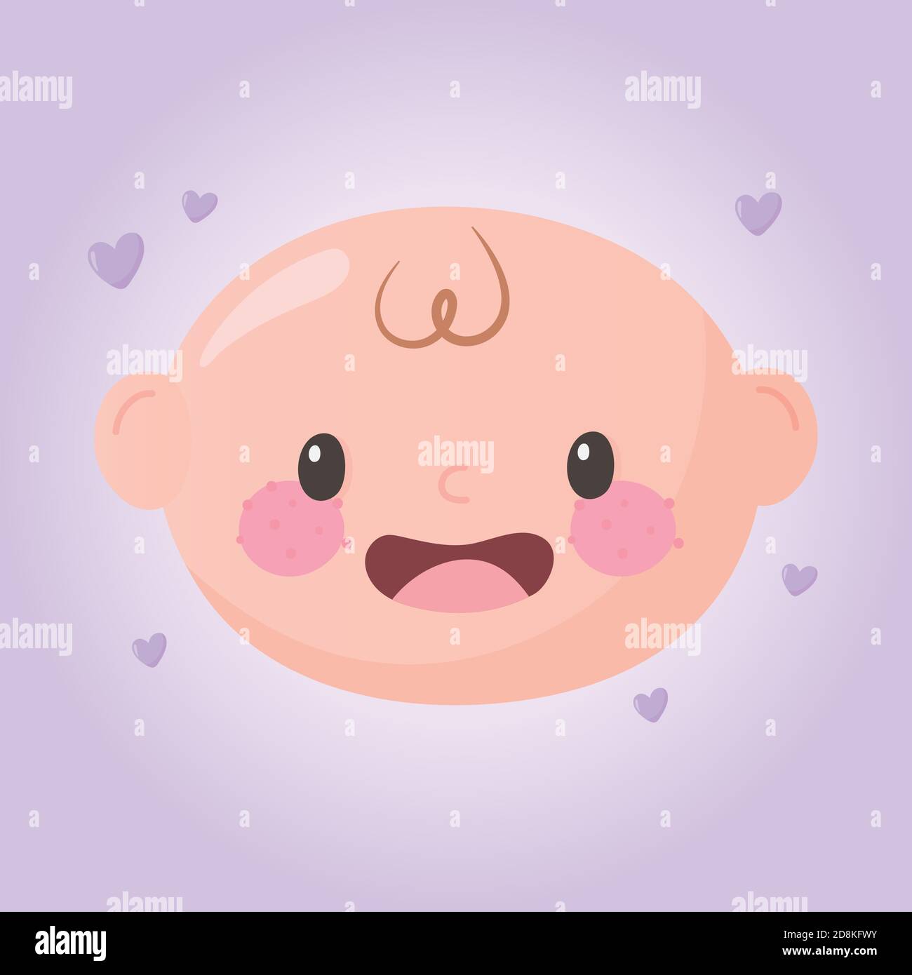 baby shower, cute little boy face cartoon vector illustration Stock ...