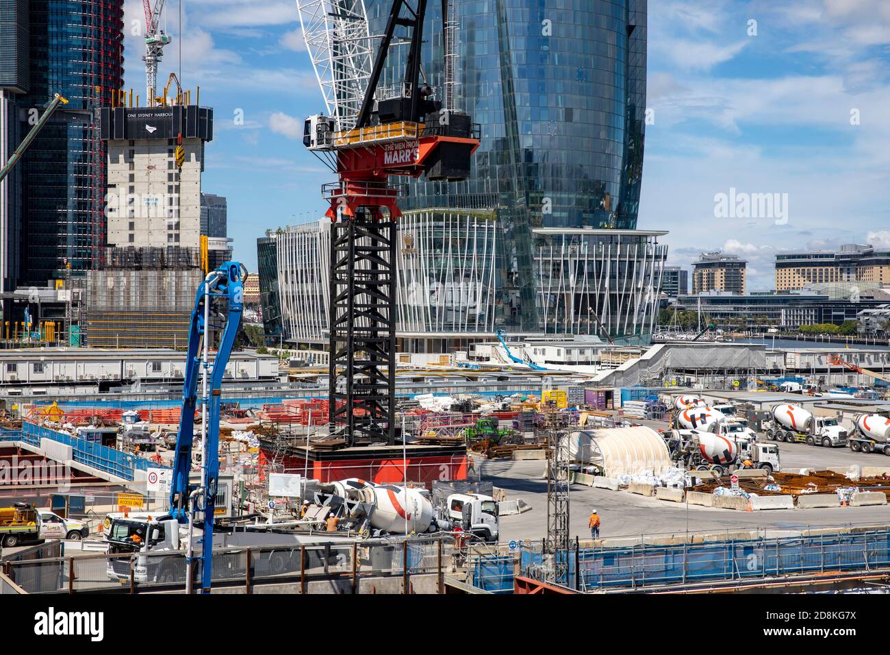 Sydney construction site at Barangaroo and Crown Casino, Sydney city ...
