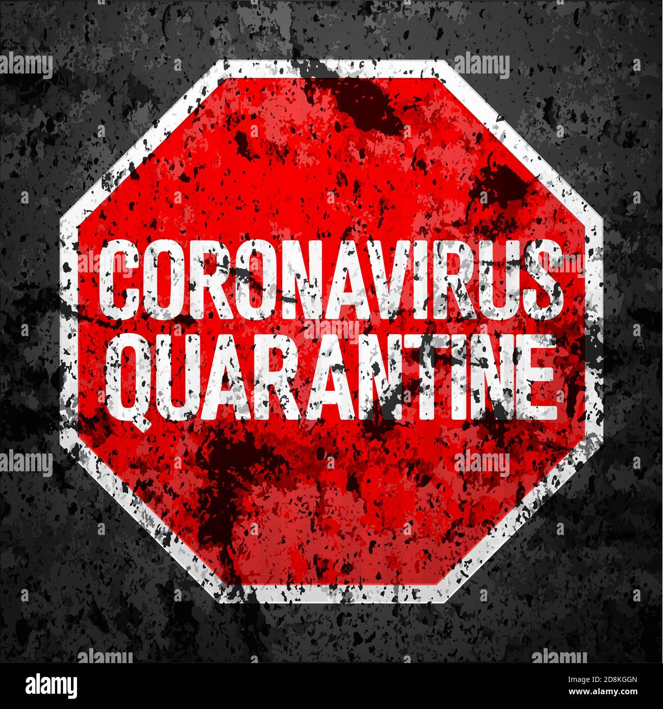 Coronavirus quarantine sign grunge texture background. Vector ...