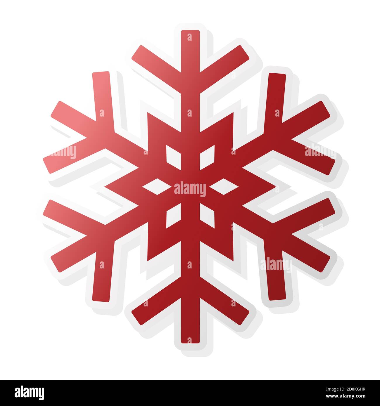 Sticker snowflake on a white background. Vector illustration Stock ...