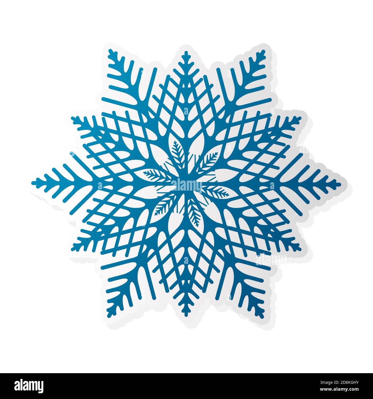 Sticker snowflake on a white background. Vector illustration Stock ...
