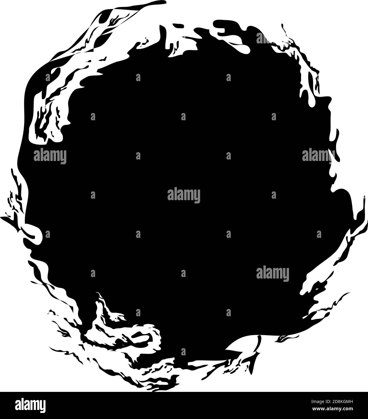 abstract ink brush stroke with rough edges dry vector illustration ...