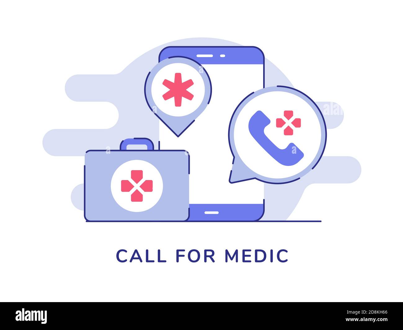 Call for medic concept call pointer location smartphone first aid tool ...