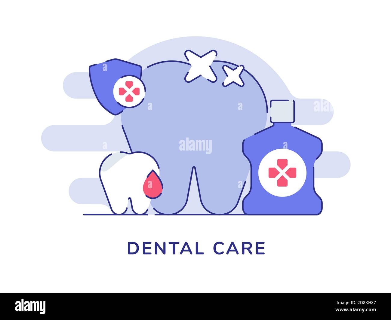 Dental care concept shiny tooth shield protection infection ...