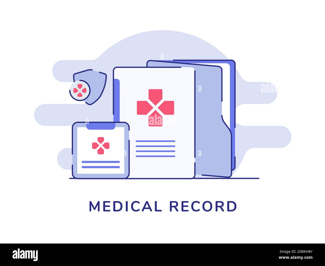 Medical record on file folder document clipboard white isolated ...