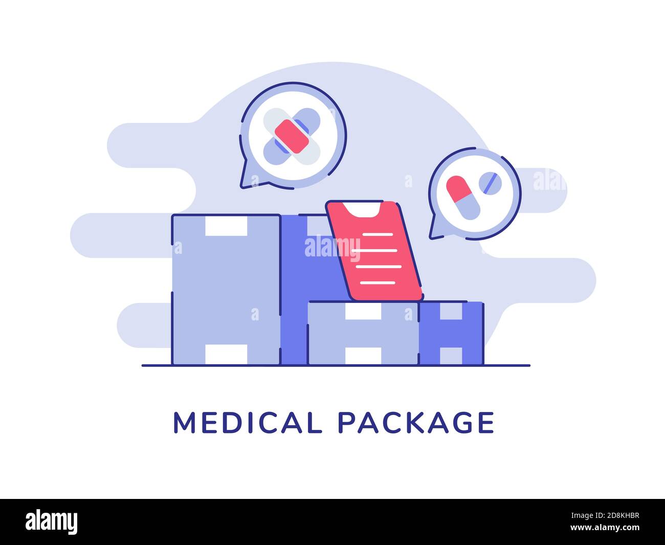 Medical package box pharmacy drug health equipment white isolated ...