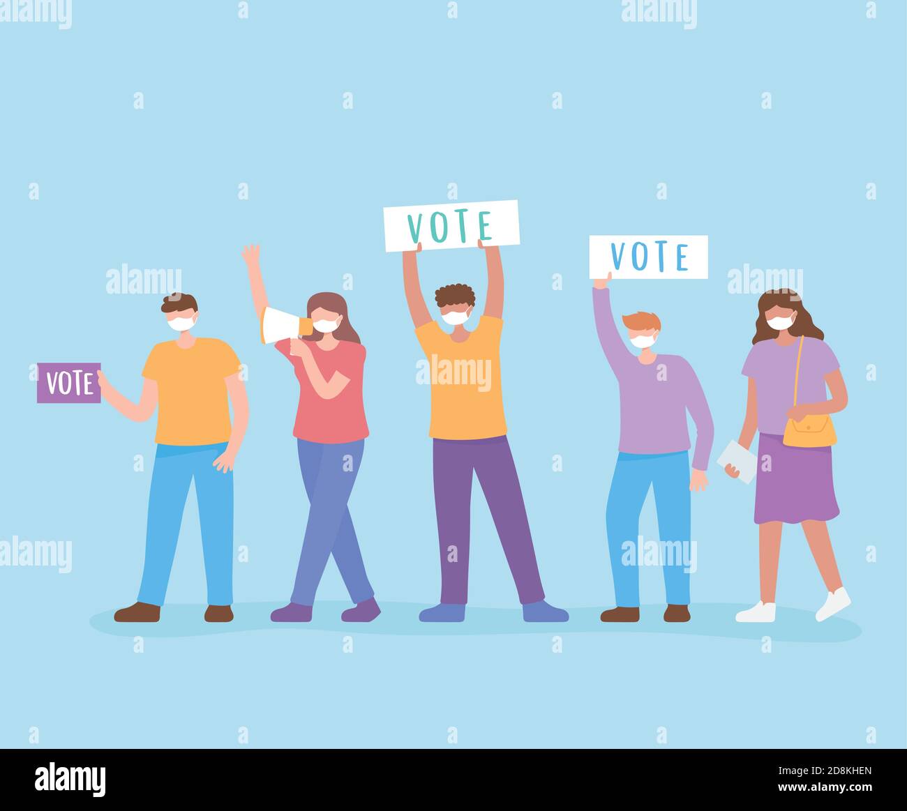 voting and election, people with mask activists are calling for votes ...