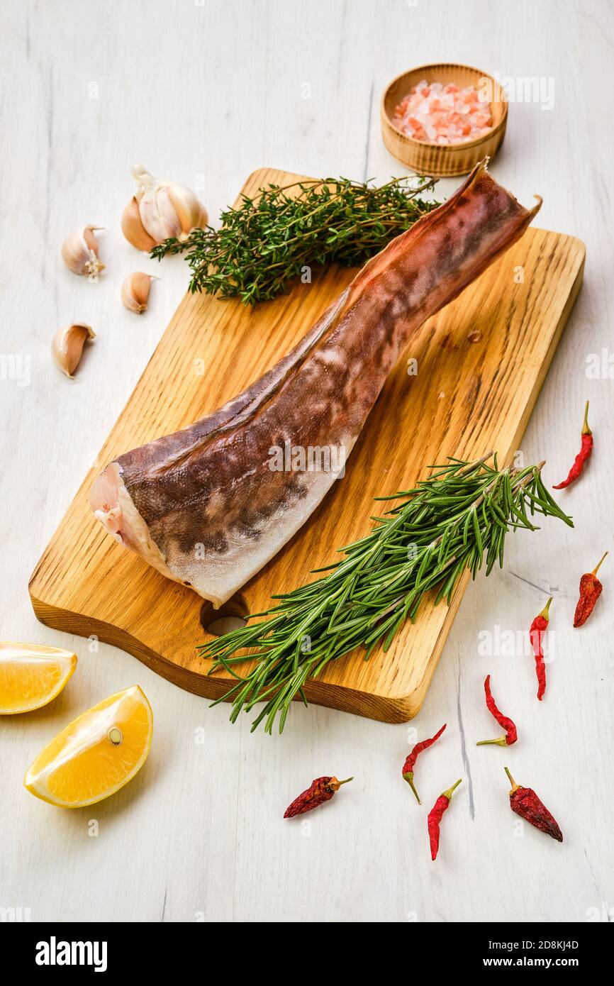Fresh frozen cod carcass without head Stock Photo - Alamy