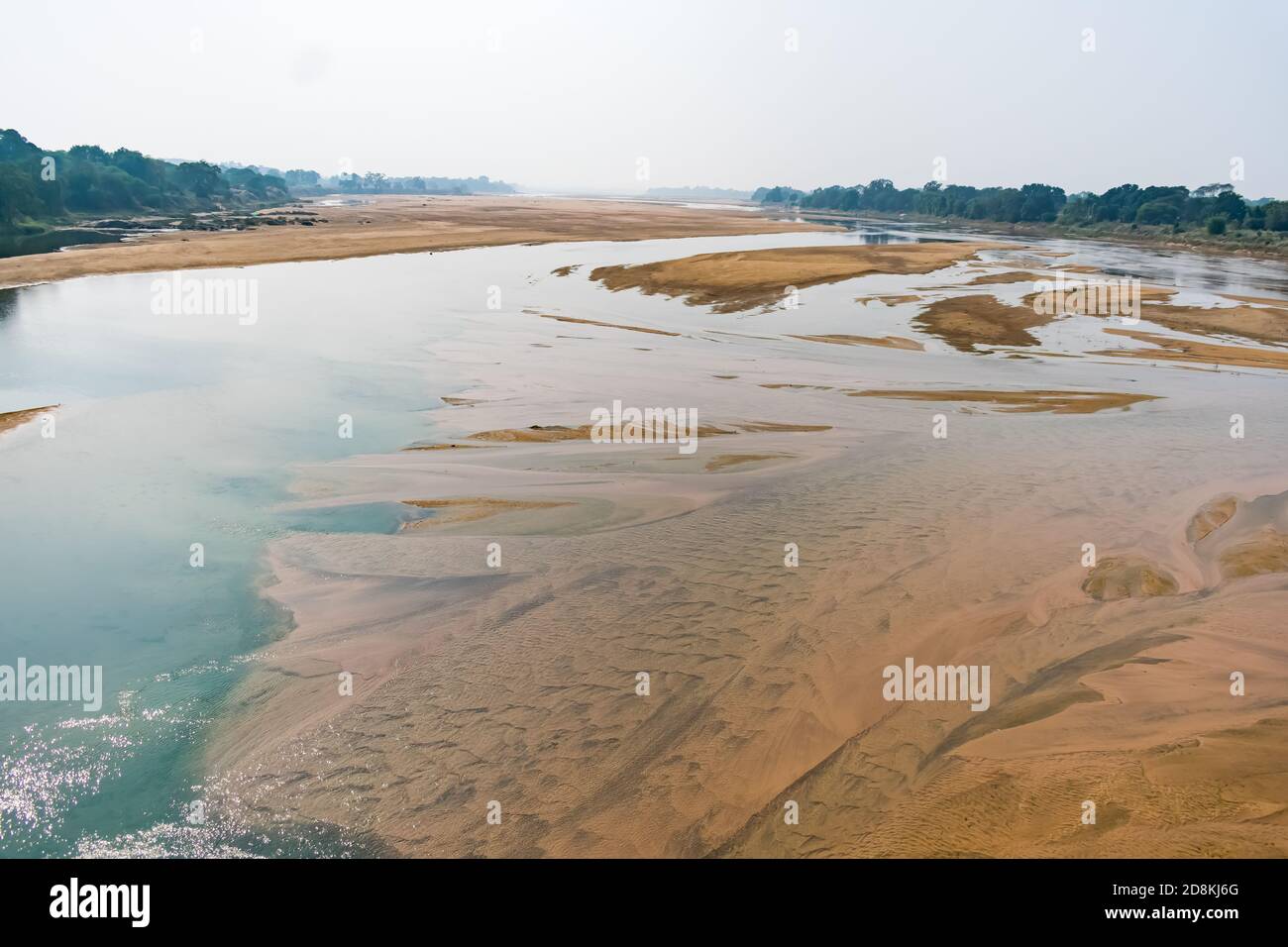 Indian river sandy bed with with with natural background Stock Photo ...