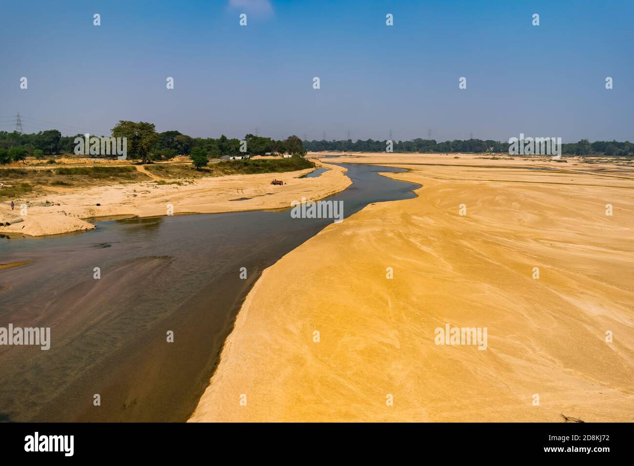 Indian river sandy bed with with with natural background Stock Photo ...