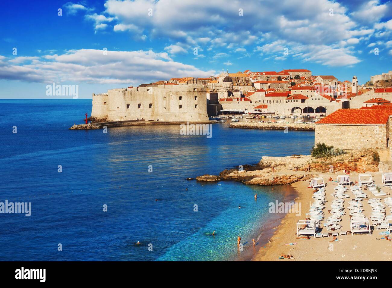 Dubrovnik Banje beach at sunrise Stock Photo - Alamy