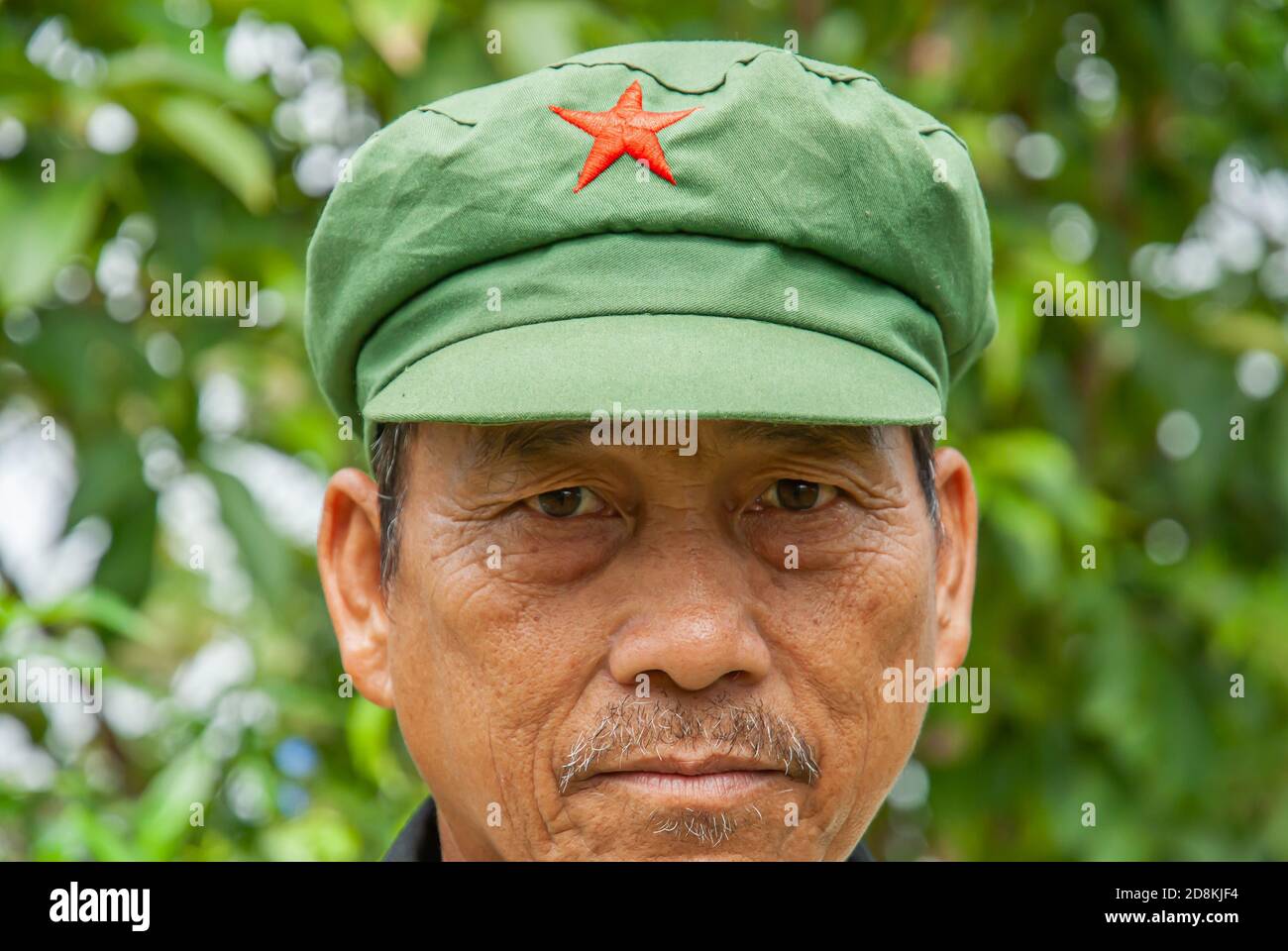 Phitsanulok, Thailand - AUGUST 26, 2017: Hmong tribe senior man wearing ...
