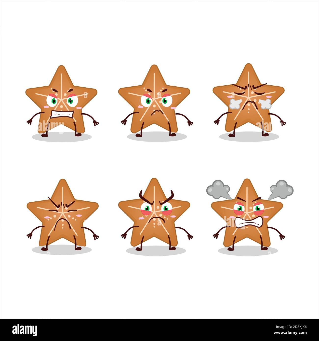 Stars cookie cartoon character with various angry expressions Stock ...
