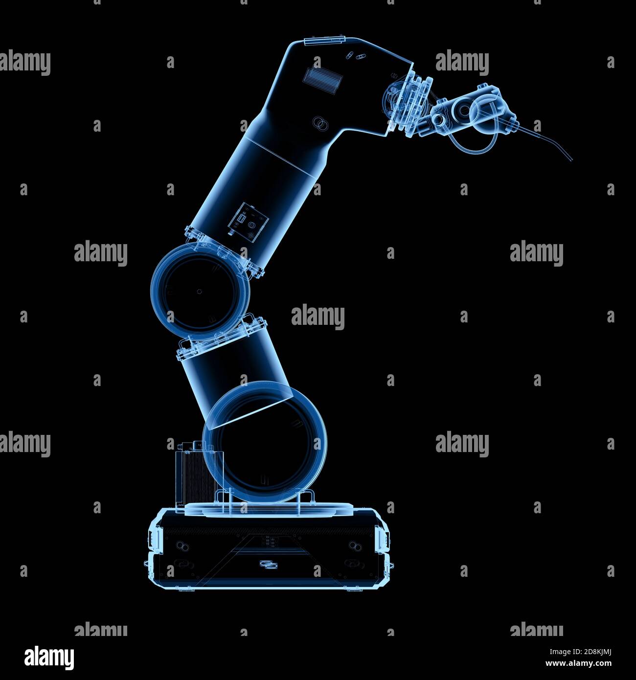 3d rendering x ray robotic arm isolated on black background Stock Photo ...