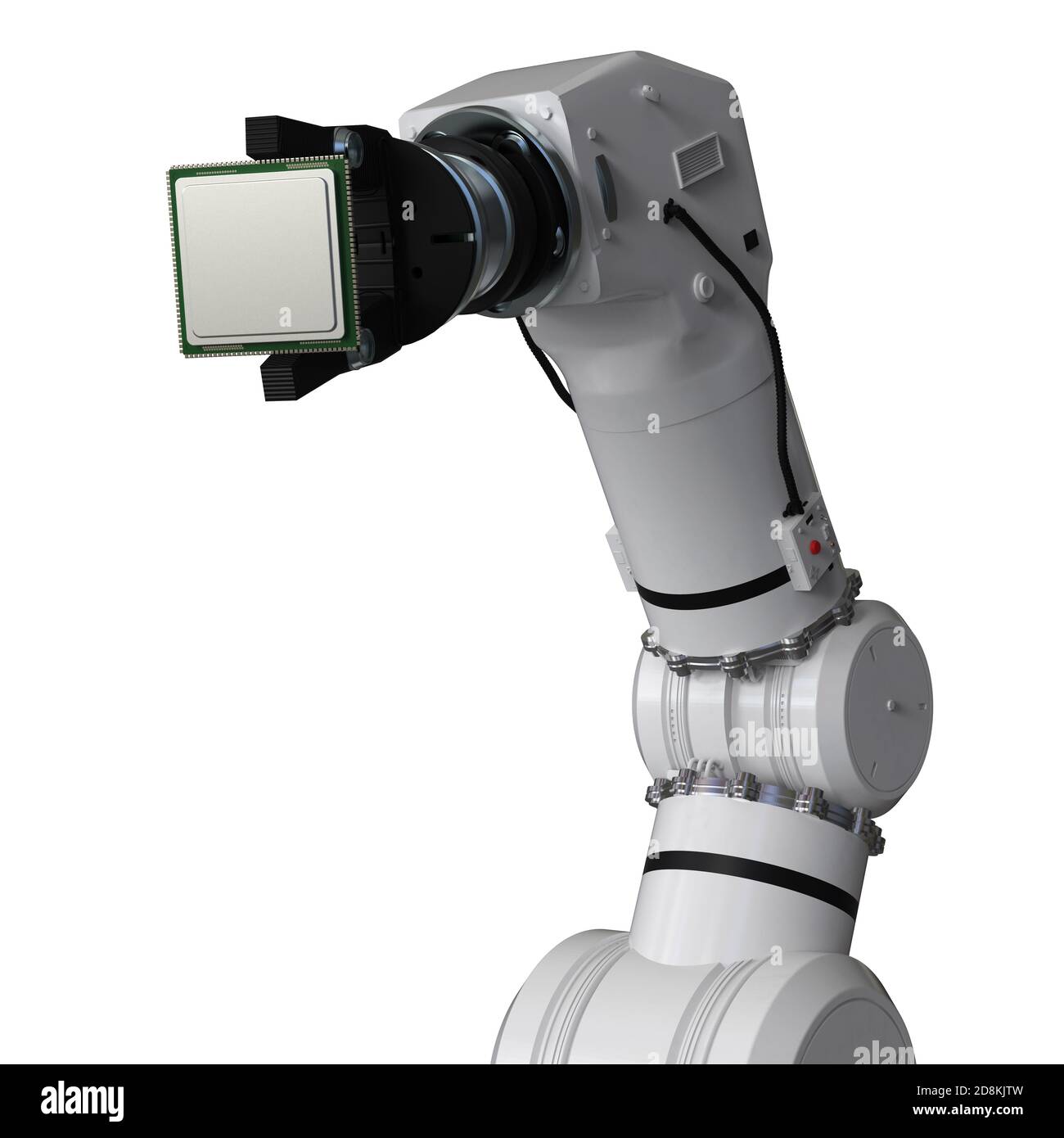3d rendering robotic hand holding cpu chip isolated Stock Photo - Alamy