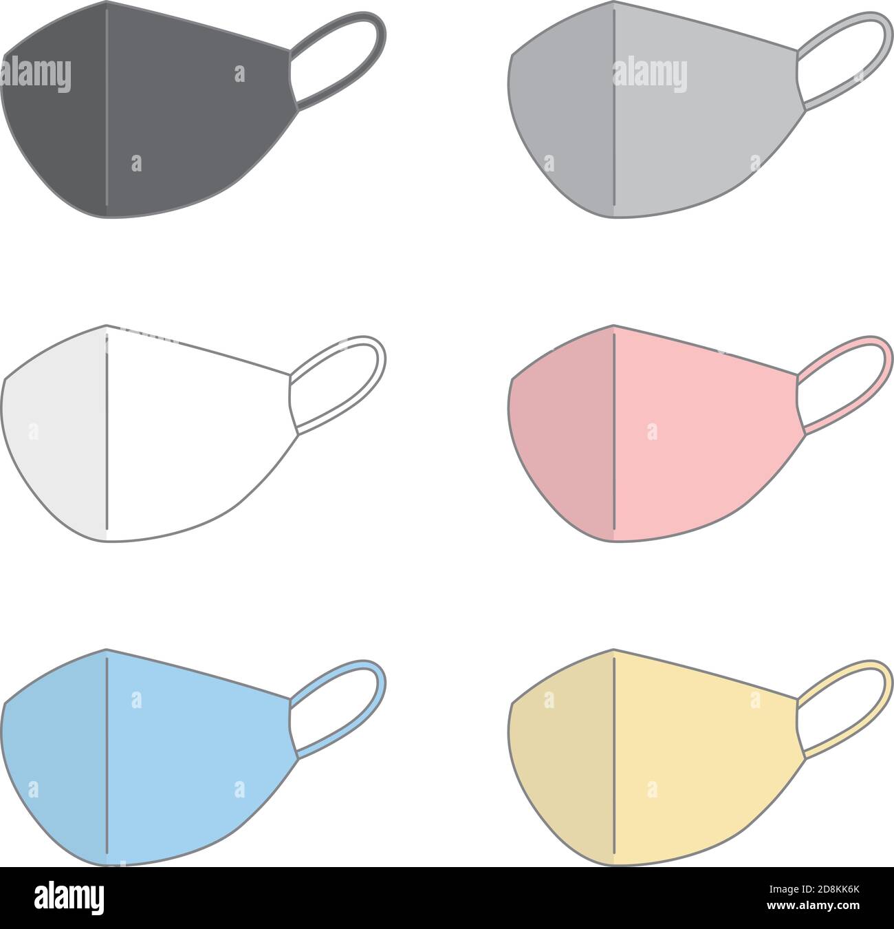 Set of colorful medical masks. Vector illustration isolated on white ...