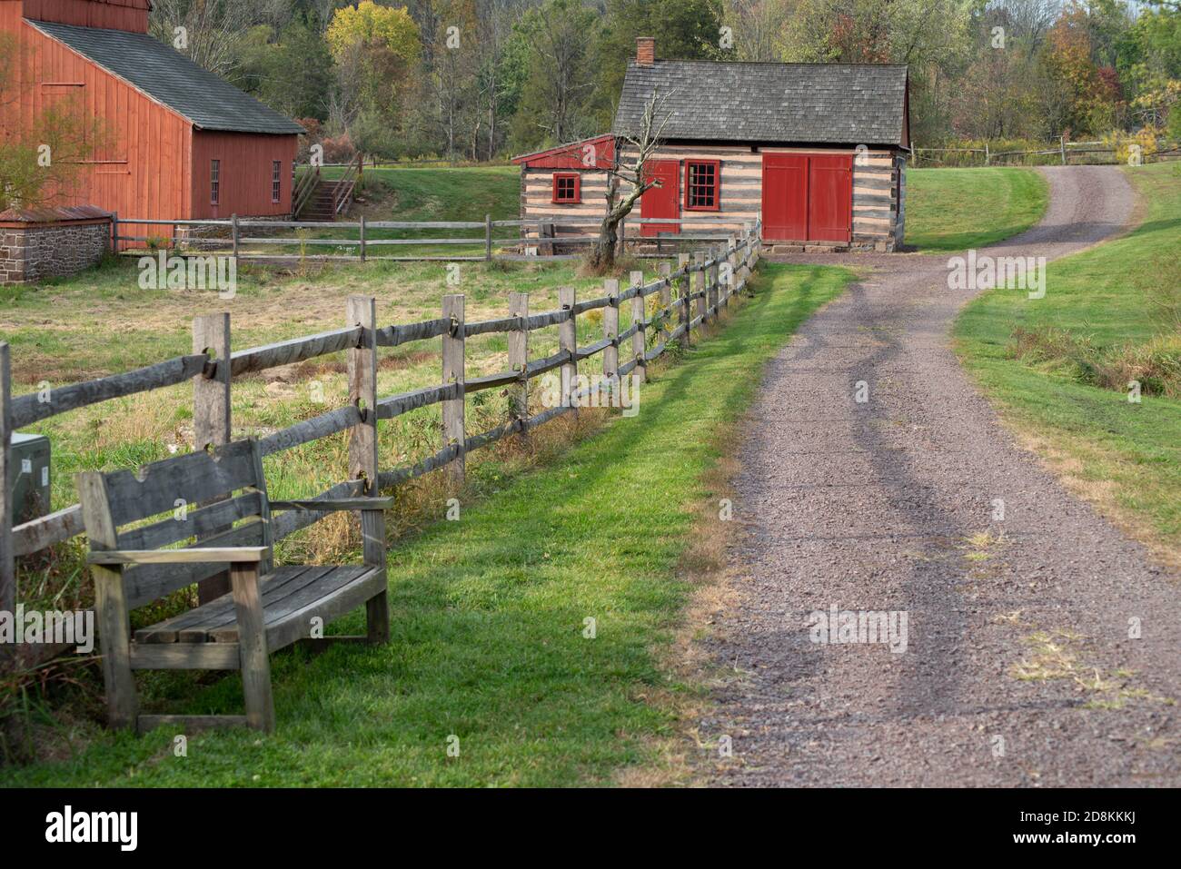 Empty bench at building hi-res stock photography and images - Alamy