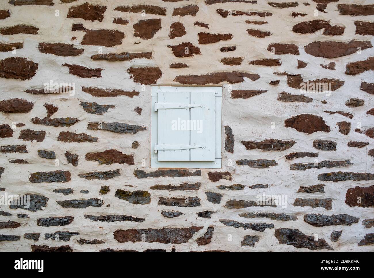 White window with wooden shutter in a stone wall Stock Photo - Alamy