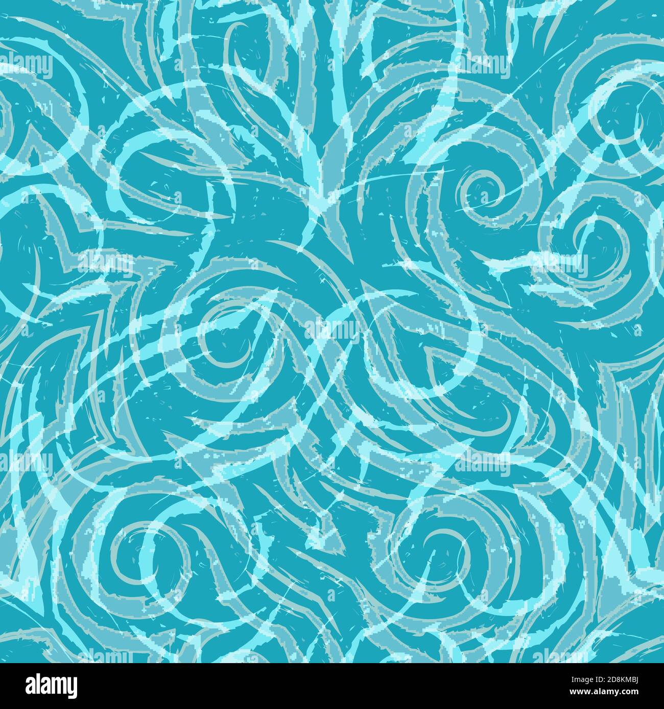 Vector seamless linear pattern on a turquoise background for decor ...