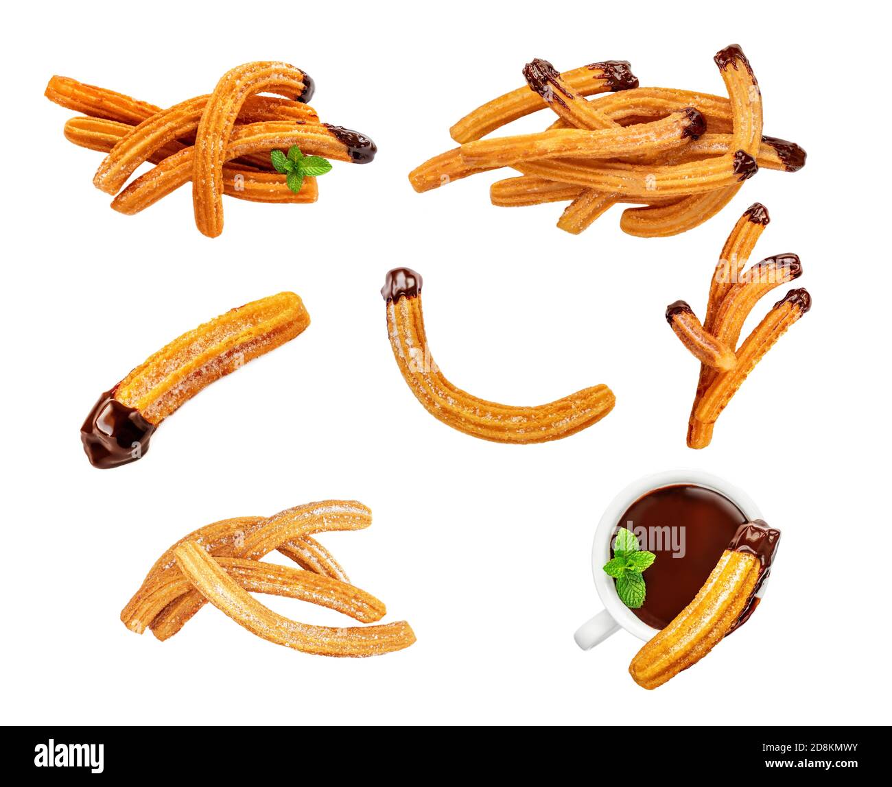 Churros collection isolated on a white background. Set of Churro sticks ...