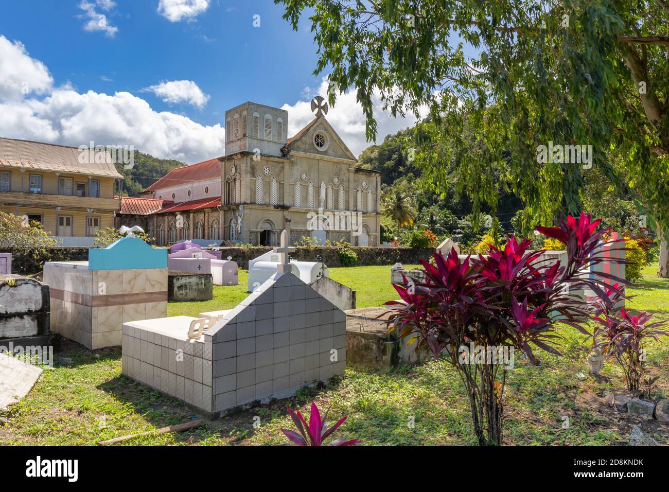 Saint Lucia, West Indies - Anse La Raye church an cemetery Stock Photo ...
