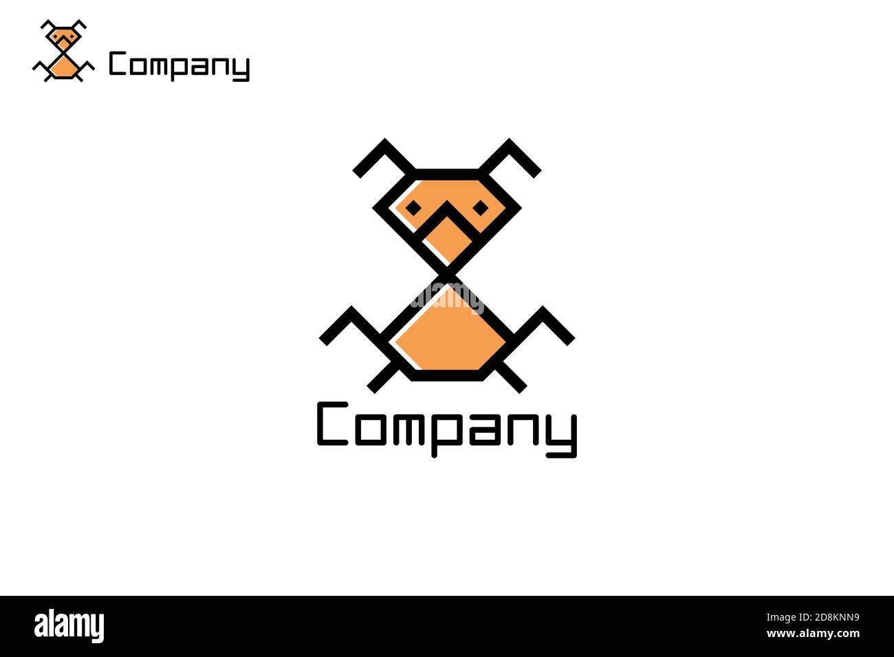 Ant logo line art, with diamond shape design concept. Simple minimalist ...