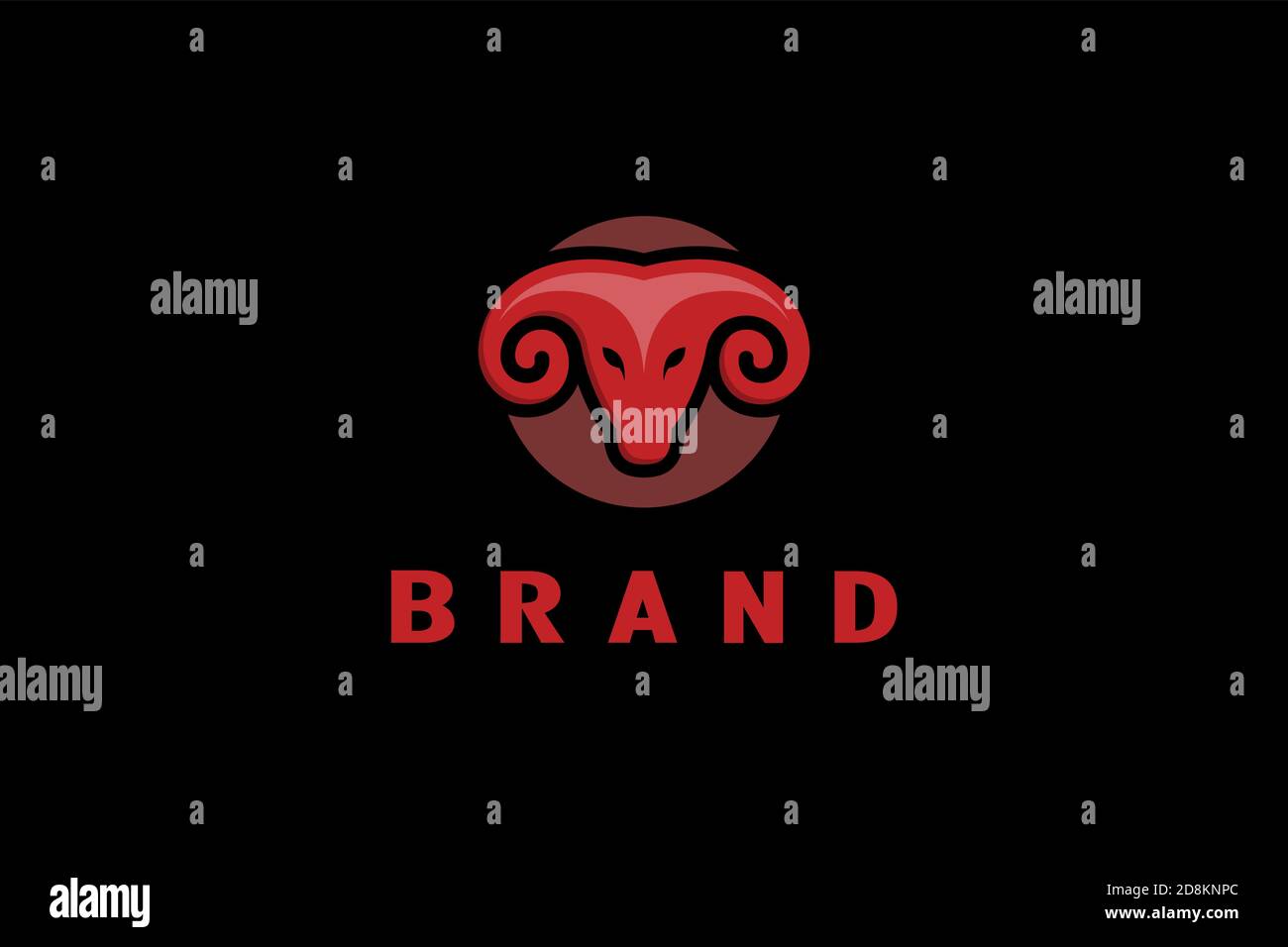 Creative ram head logo, modern simple and minimalist logo design Stock ...