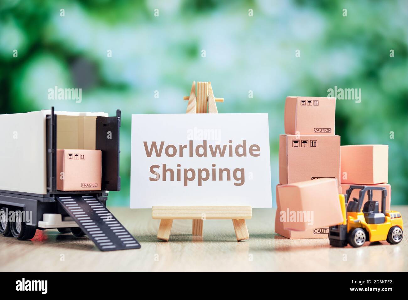 The concept of logistics delivery of goods and transportation around ...