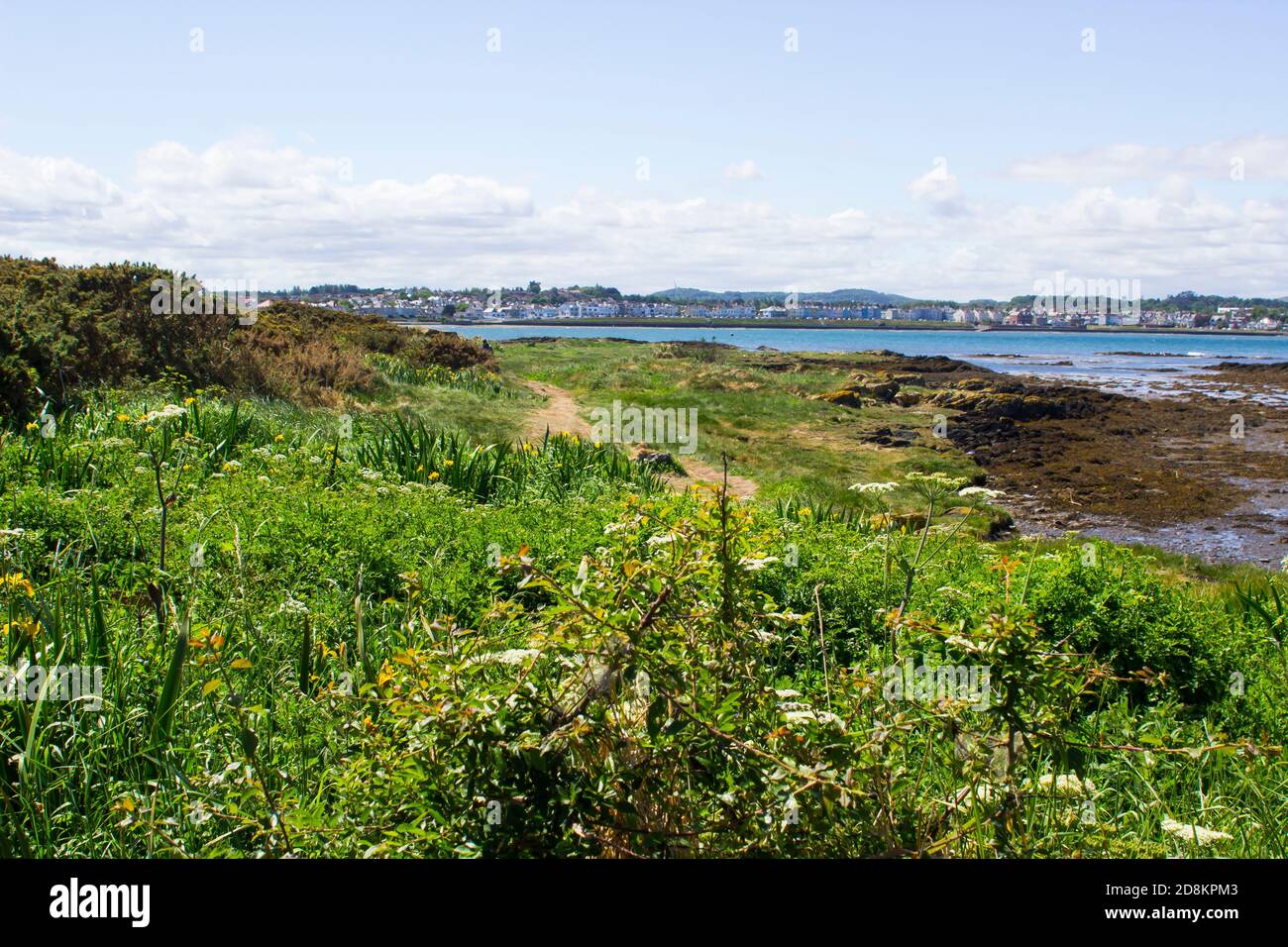 25 July 2019 A view of Ballyholme Bay in Bangor Northern Ireland taken ...