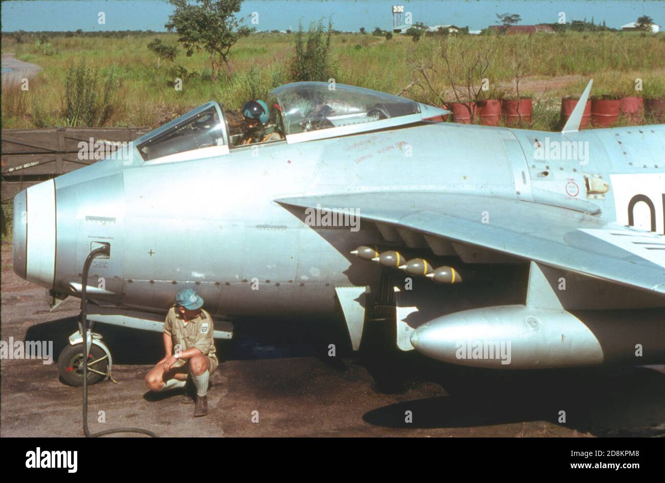 The Swedish vintage jet fighter J29 Tunnan also called "the flying ...