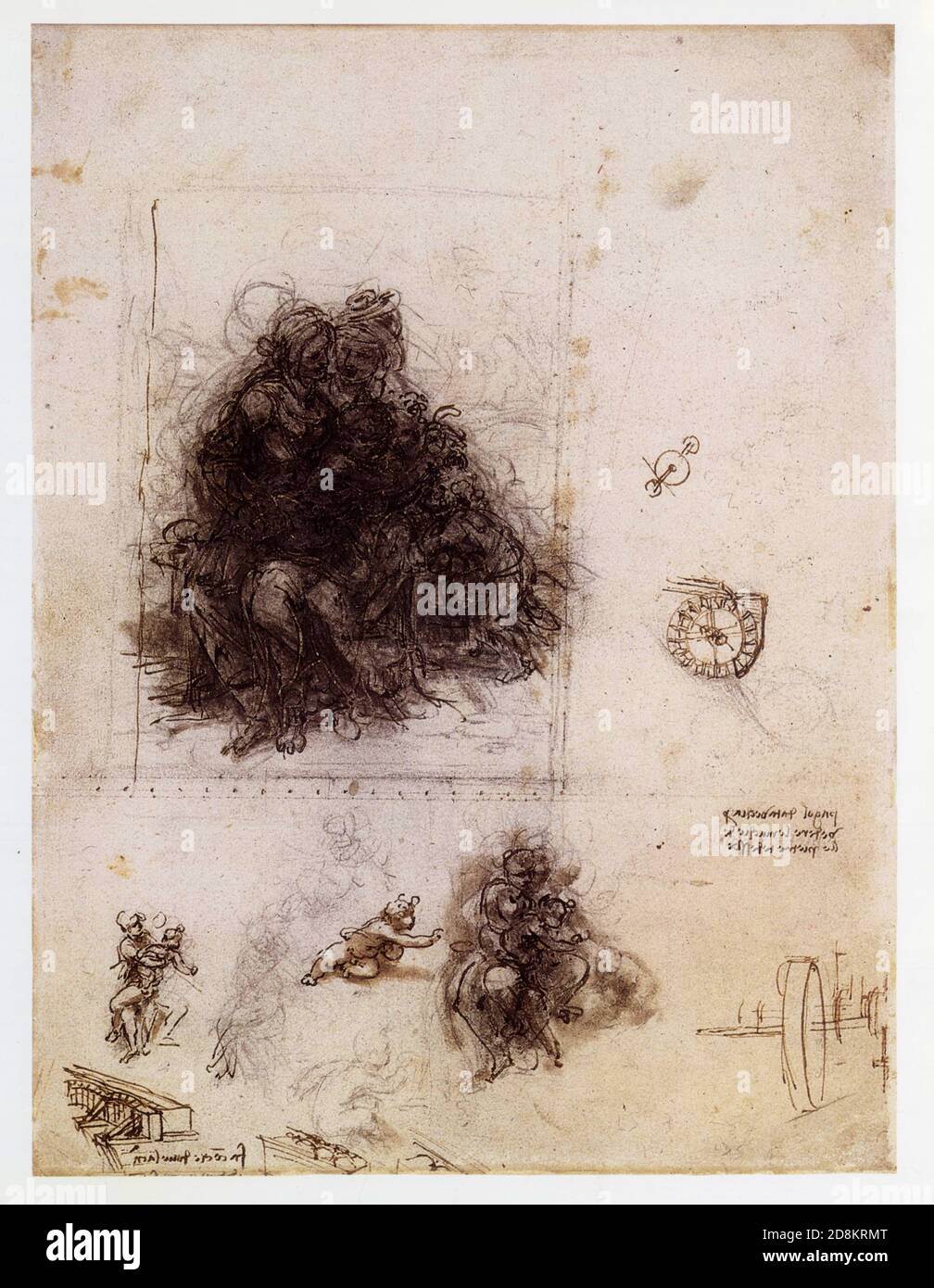 Leonardo da Vinci. Studies for the Virgin and Child with st Anne and ...